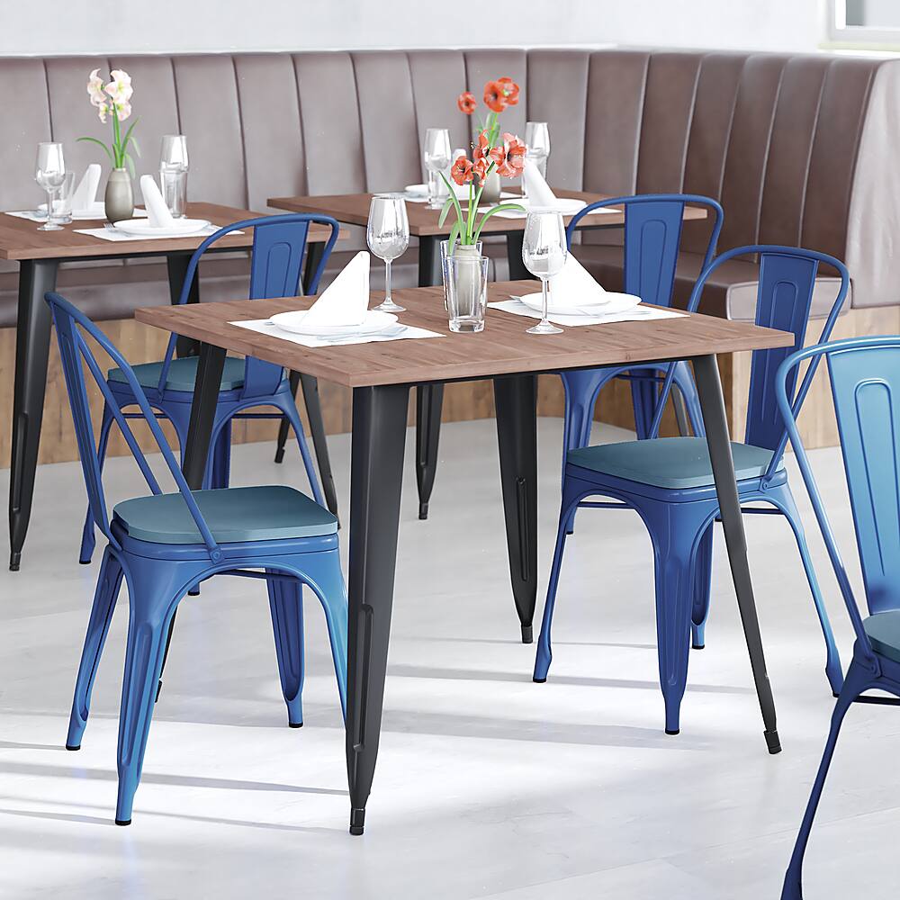 Alamont Home All Weather Commercial Stack Chair & Poly Resin Seat Blue ...