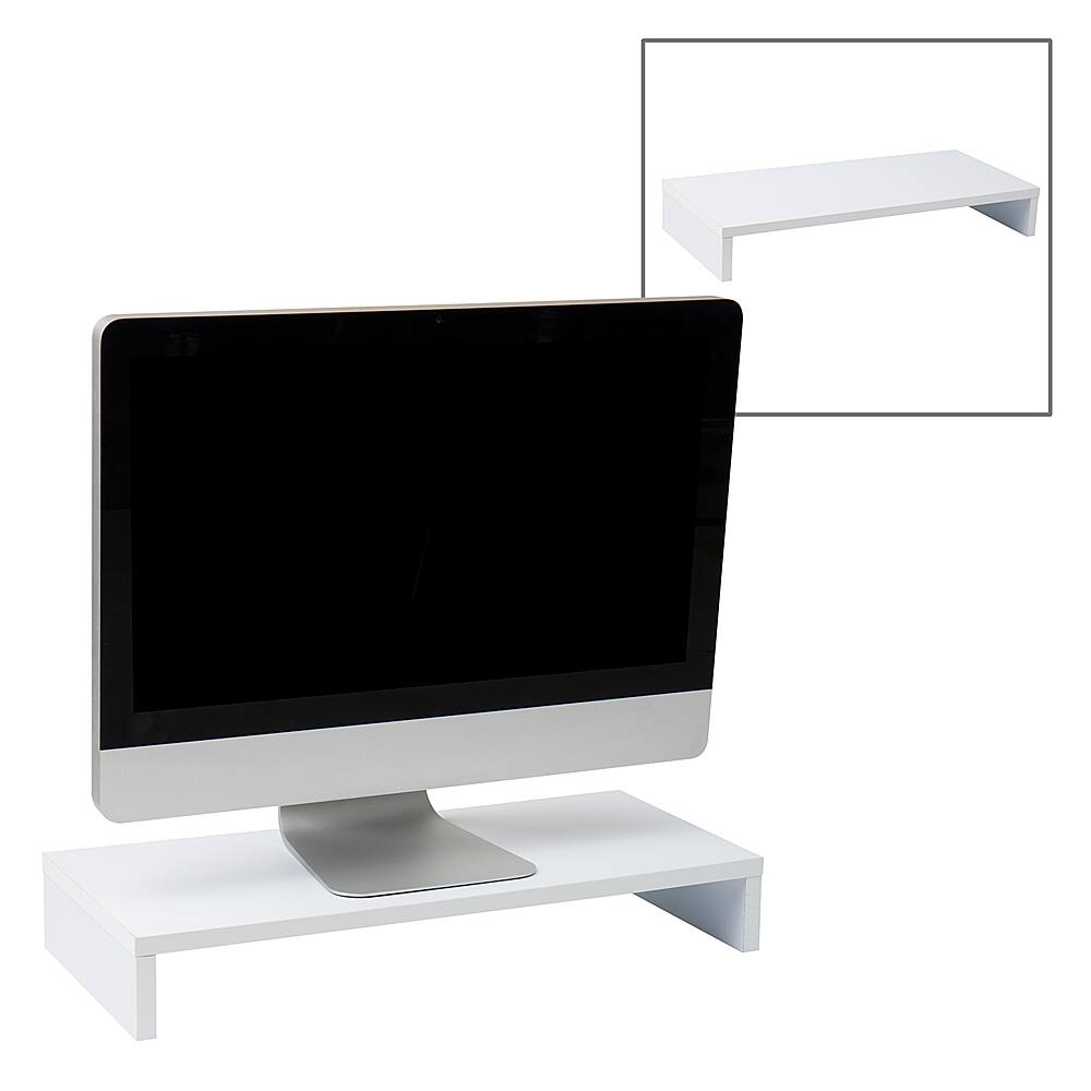 Best Buy: Mind Reader Woodland Monitor Stand 2pc White White 2RECMON-WHT