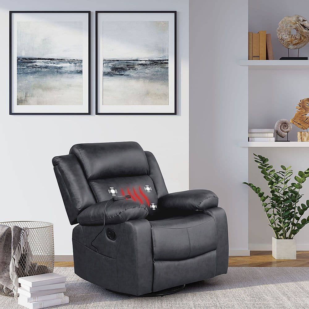 Relax A Lounger Maxima Swivel Recliner Black RRMXMLP2001 - Best Buy
