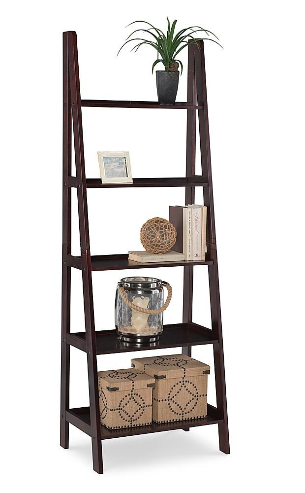 Linon Home Décor Radford Five-Tier Ladder Bookshelf Espresso BSTB256 ...