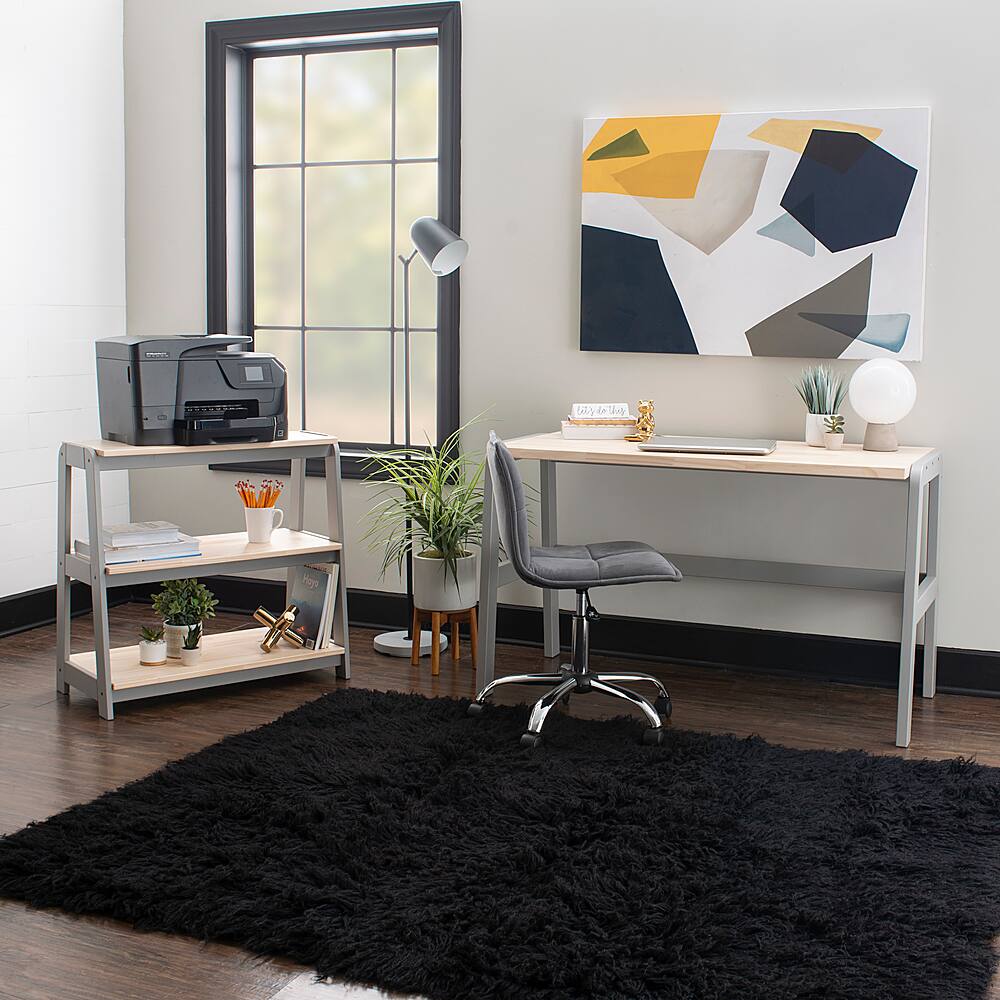 Best Buy: Linon Home Décor Heald Bookcase Printer Stand Gray and ...