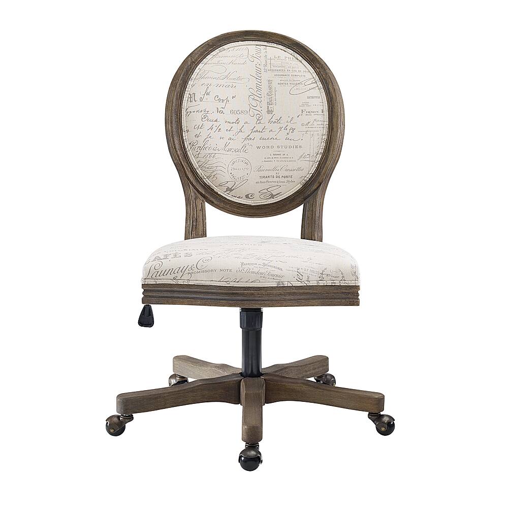 Best Buy: Linon Home Décor Cynwood Parisian Script Fabric Office Chair ...