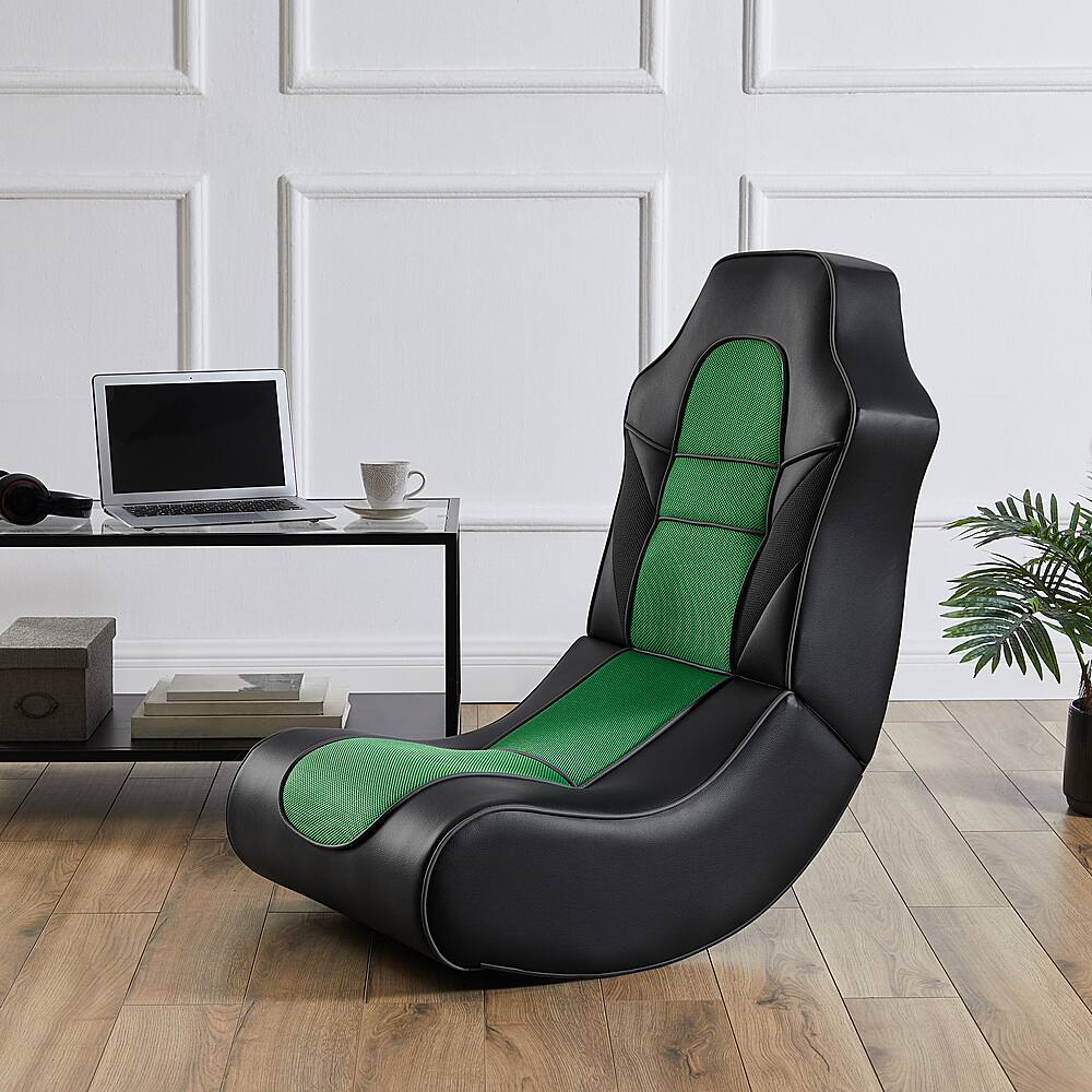 Best Buy: Linon Home Décor Kendon Faux Leather Rocking Gaming Chair ...