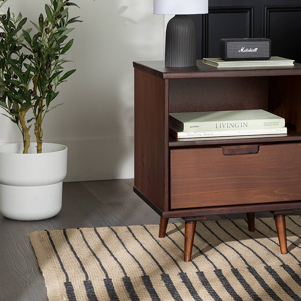 Best Buy: Walker Edison Mid-Century Modern Minimalist 1-Drawer Solid ...