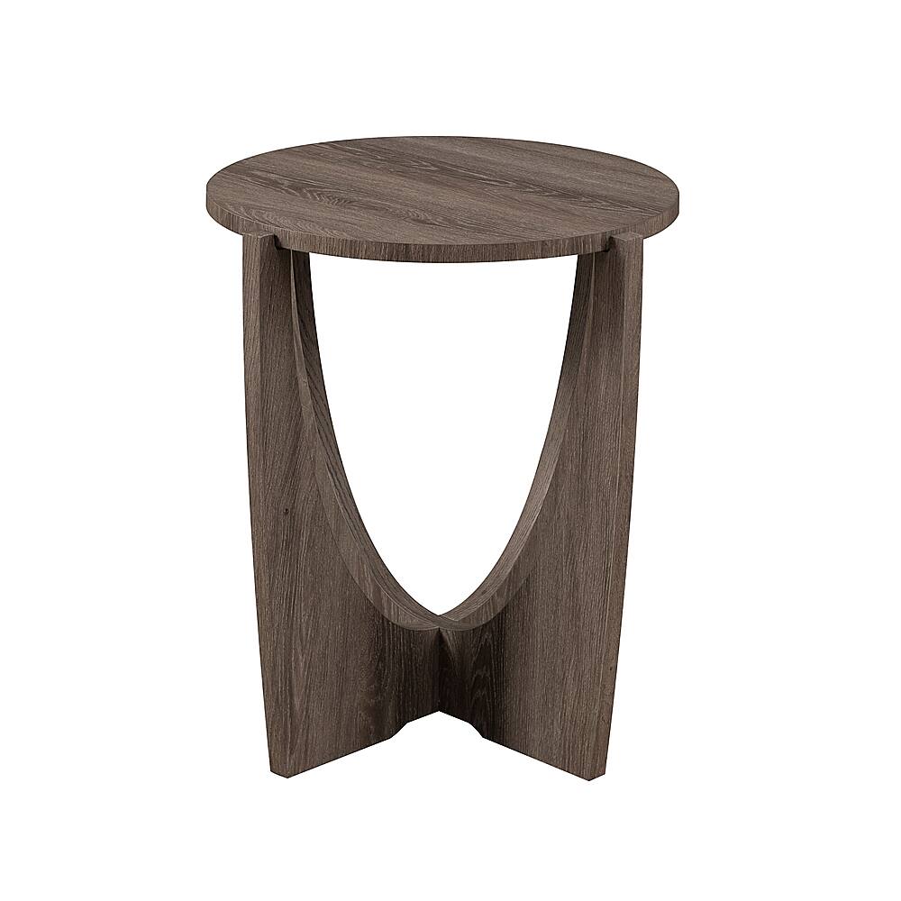 Best Buy: Walker Edison Contemporary Arch-Base Round Side Table Cerused ...