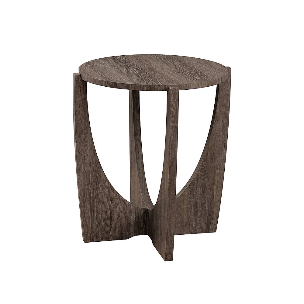 Best Buy: Walker Edison Contemporary Arch-Base Round Side Table Cerused ...