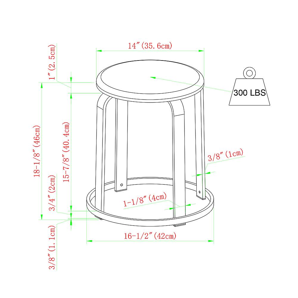 Best Buy: Walker Edison Industrial Round Metal and Wood Kitchen Stool ...