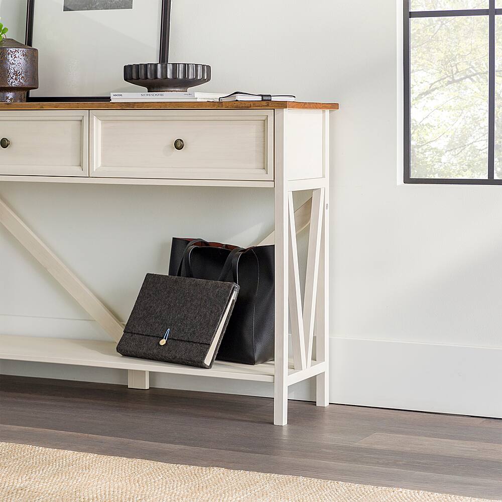 Best Buy: Walker Edison Rustic Distressed Solid Wood Entry Table with ...