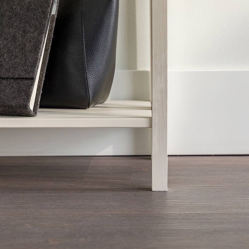 Best Buy: Walker Edison Rustic Distressed Solid Wood Entry Table with Lower Shelf Rustic Oak ...