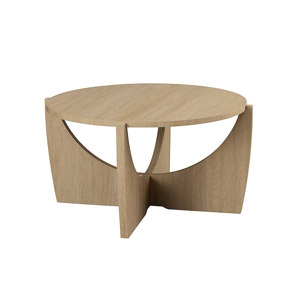 Best Buy: Walker Edison Contemporary 28" Arch-Base Round Coffee Table ...