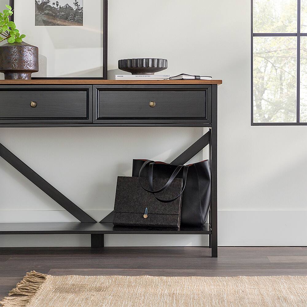 Best Buy: Walker Edison Rustic Distressed Solid Wood Entry Table with ...