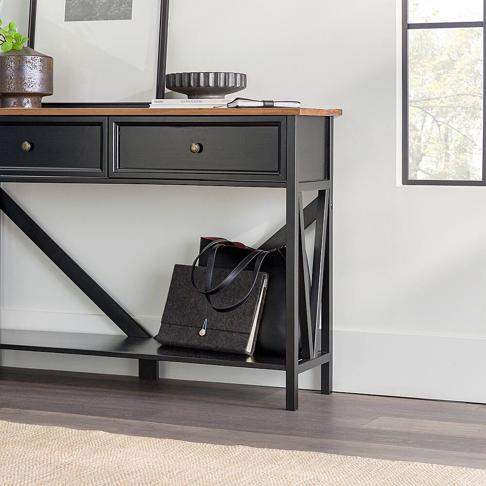 Best Buy: Walker Edison Rustic Distressed Solid Wood Entry Table with ...