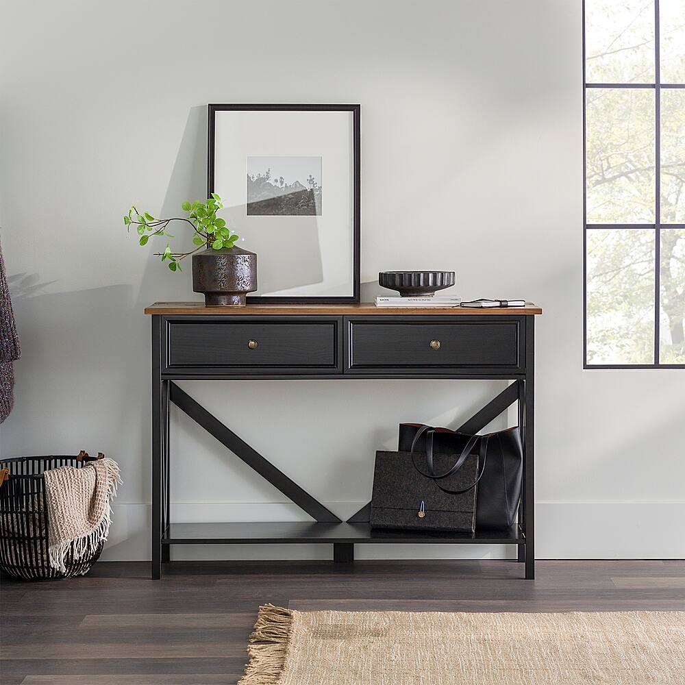 Best Buy: Walker Edison Rustic Distressed Solid Wood Entry Table with ...