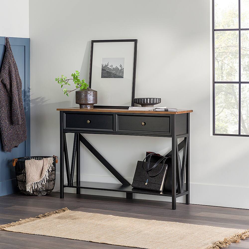 Best Buy: Walker Edison Rustic Distressed Solid Wood Entry Table with ...