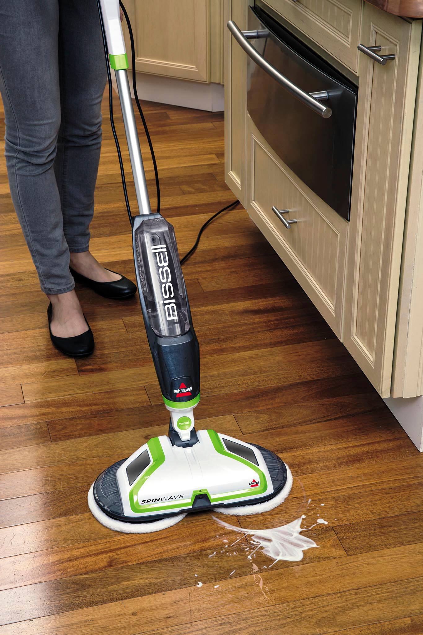 BISSELL SpinWave Hard Floor Spin Mop White with ChaCha Lime Accents ...