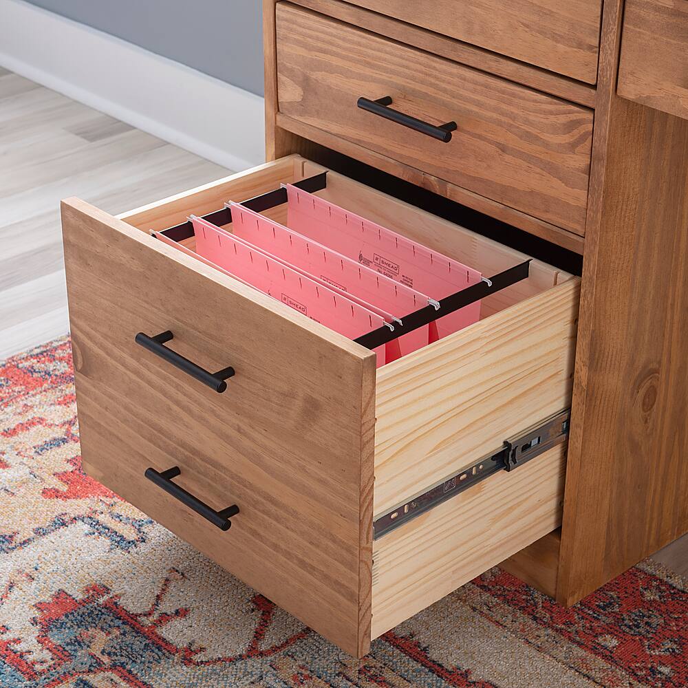 Best Buy: Linon Home Décor Valdez Solid Wood Desk With File Cabinet ...