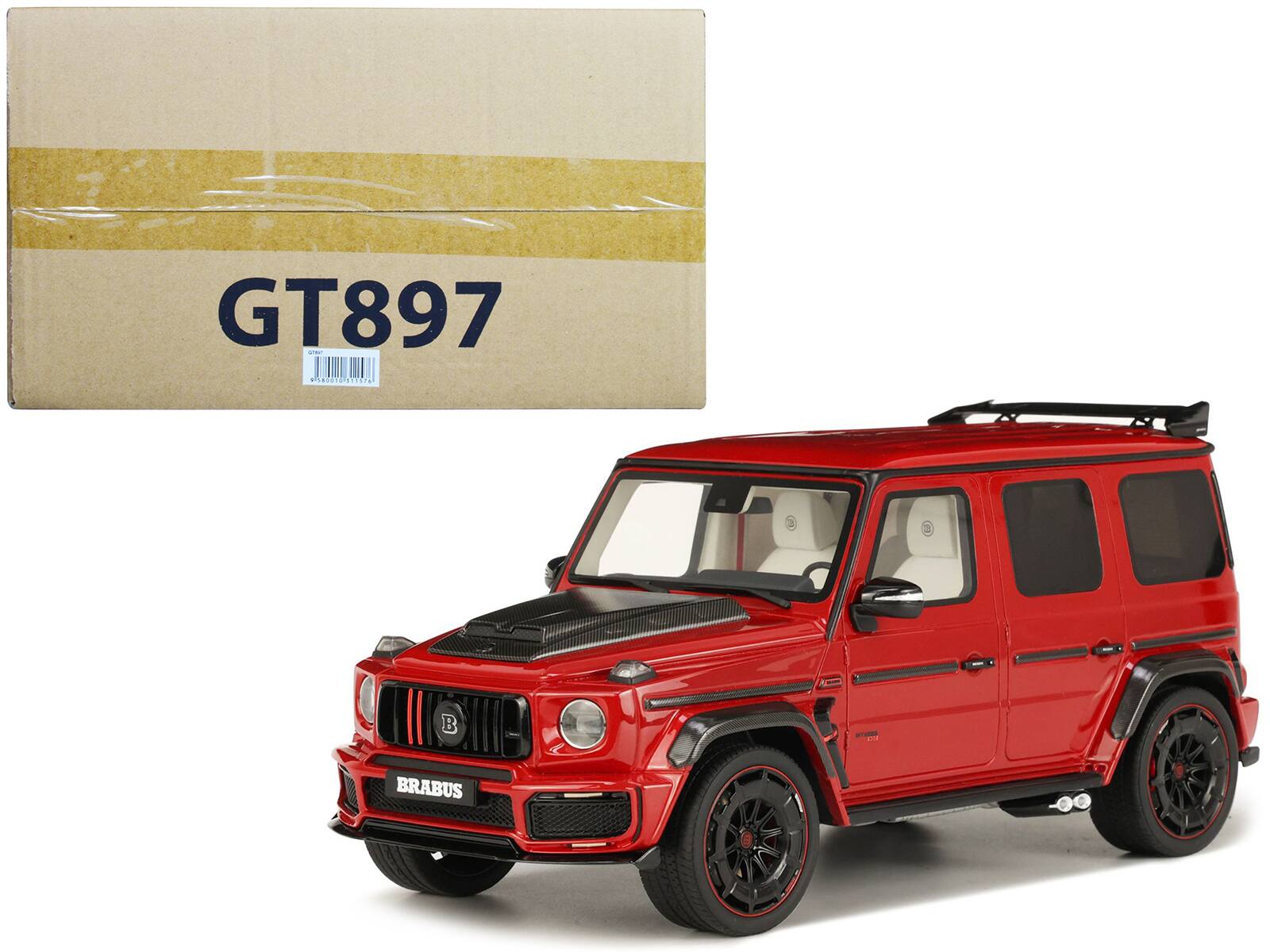 2022 Brabus 900 Rocket Edition Red with Carbon Hood 1/18 Model Car by ...