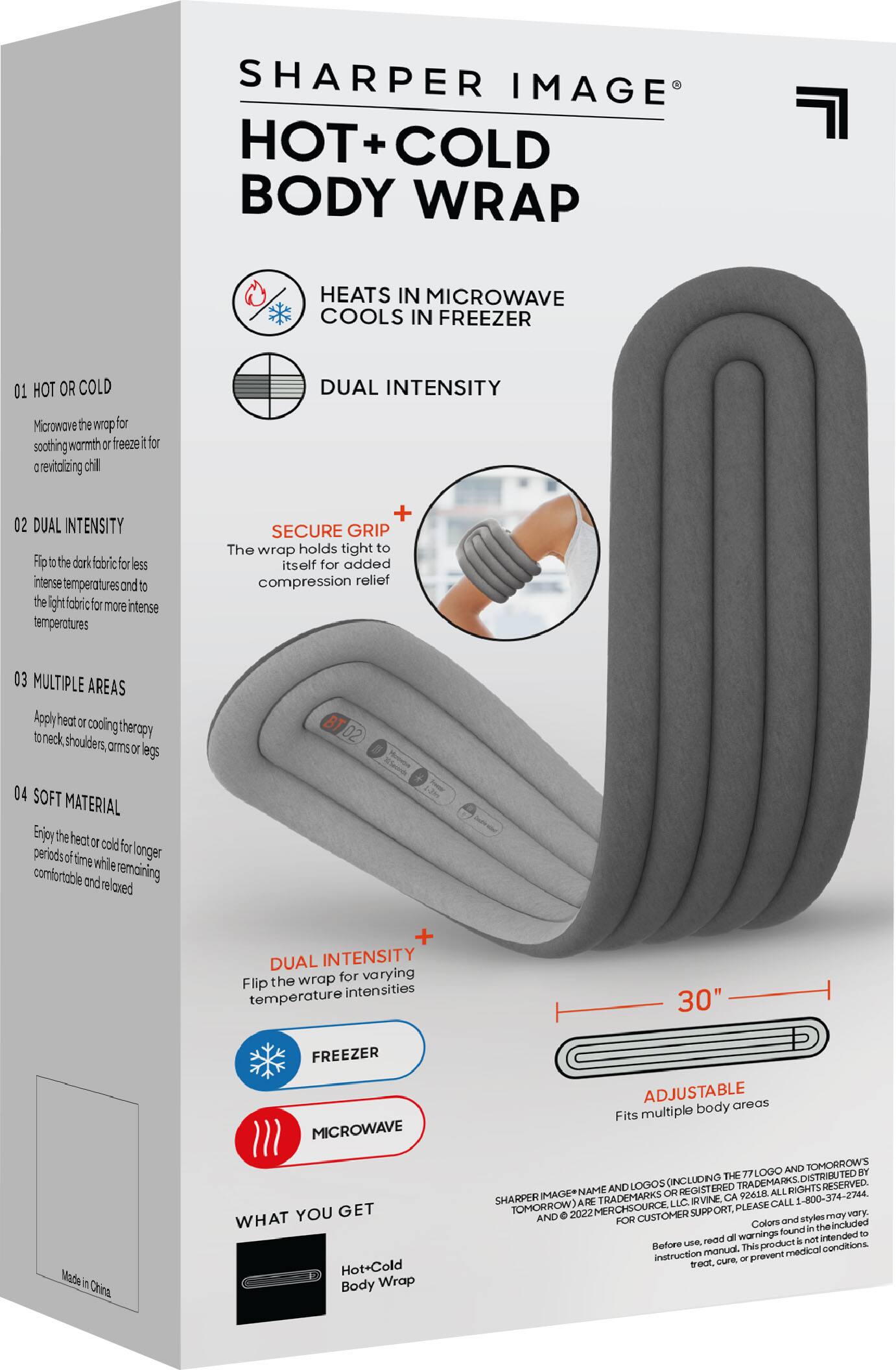 Sharper Image Hot + Cold Body Wrap, Dual Intensity Soft Fabric for Neck ...