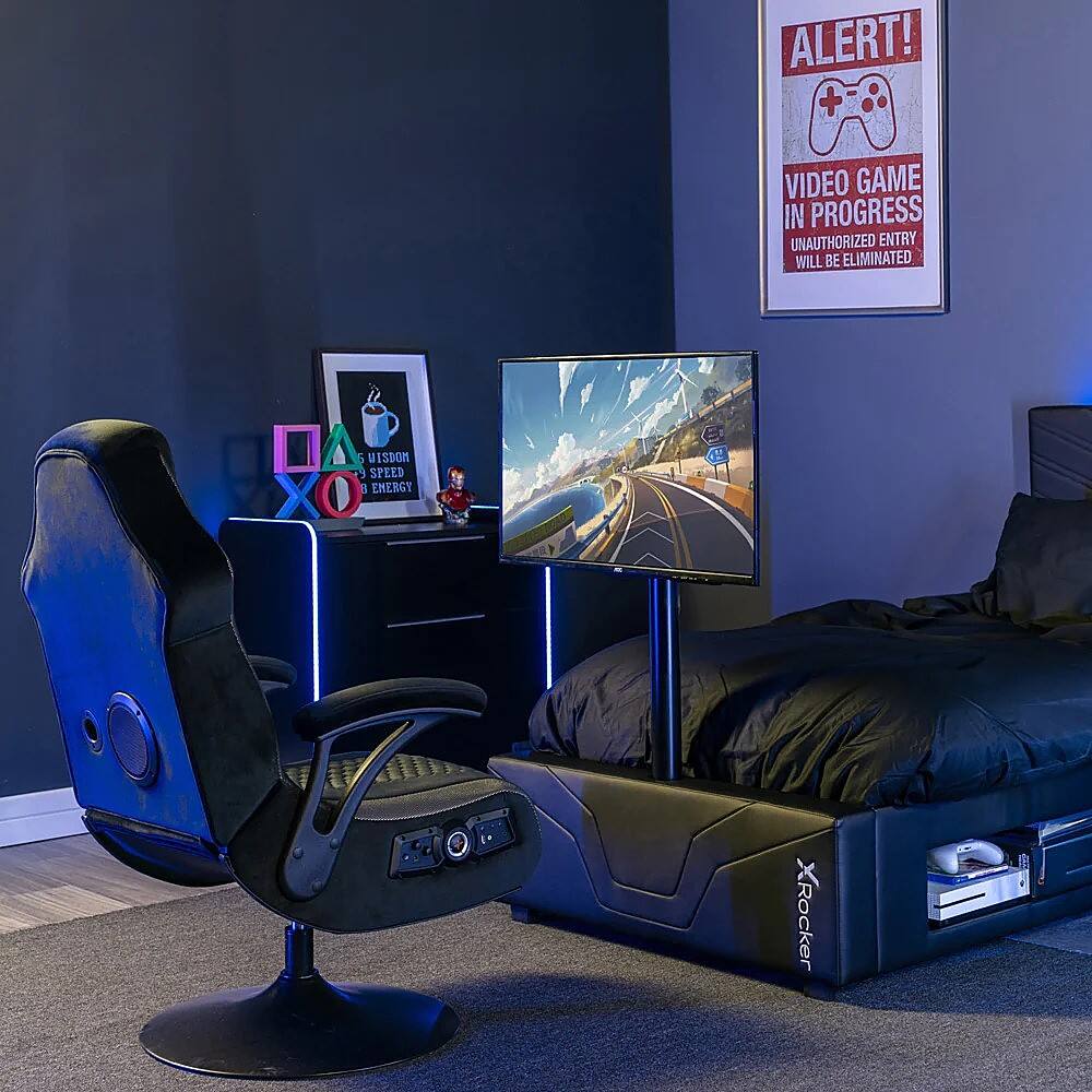 X Rocker Oracle Twin Gaming Bed with TV Mount Black 2112801 - Best Buy
