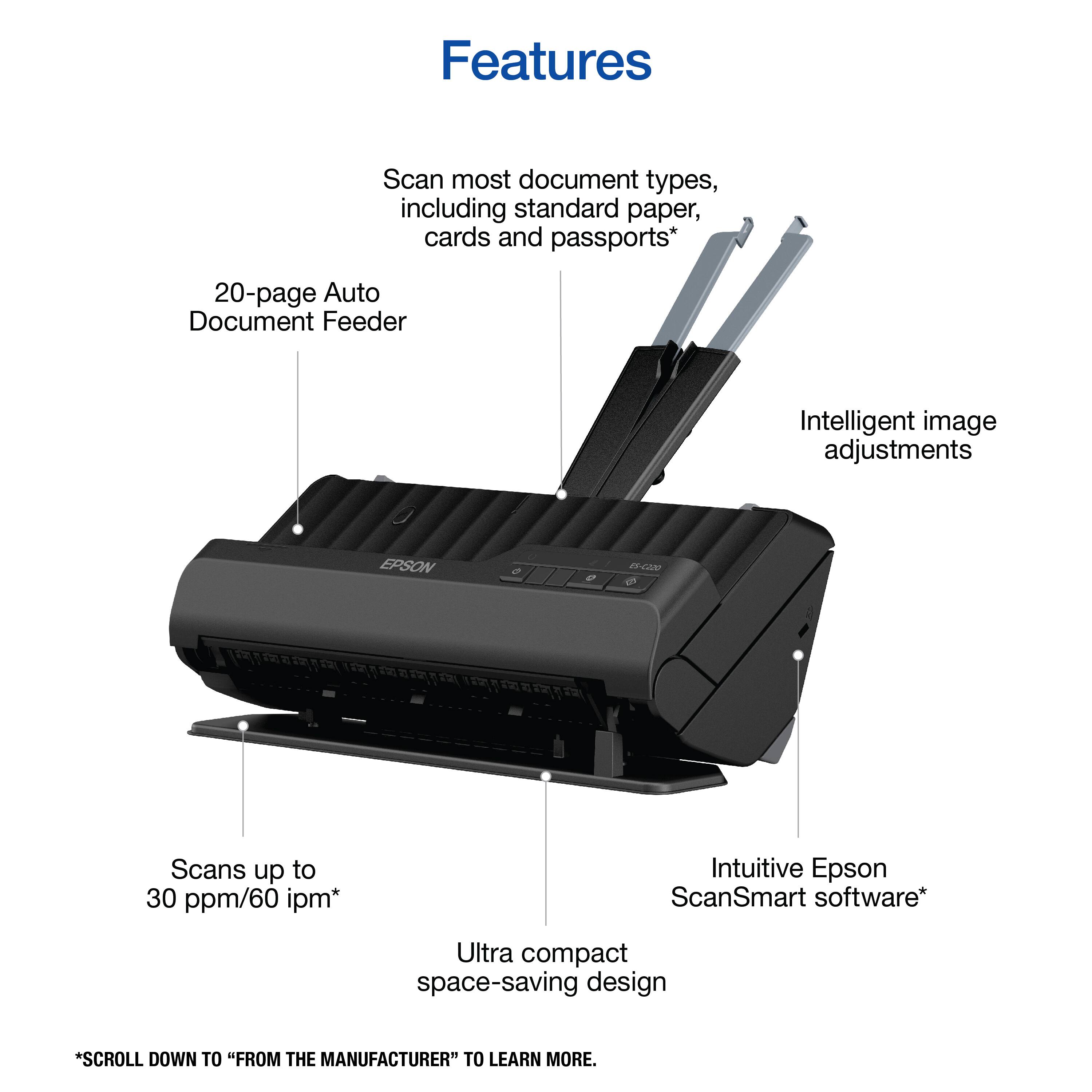 Questions and Answers: Epson WorkForce ES-C220 Compact Desktop Document ...