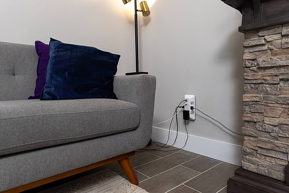 GE 8 Grounded Outlets 2 USB-A Ports 1 USB-C Port Wall Tap Fireproof ...