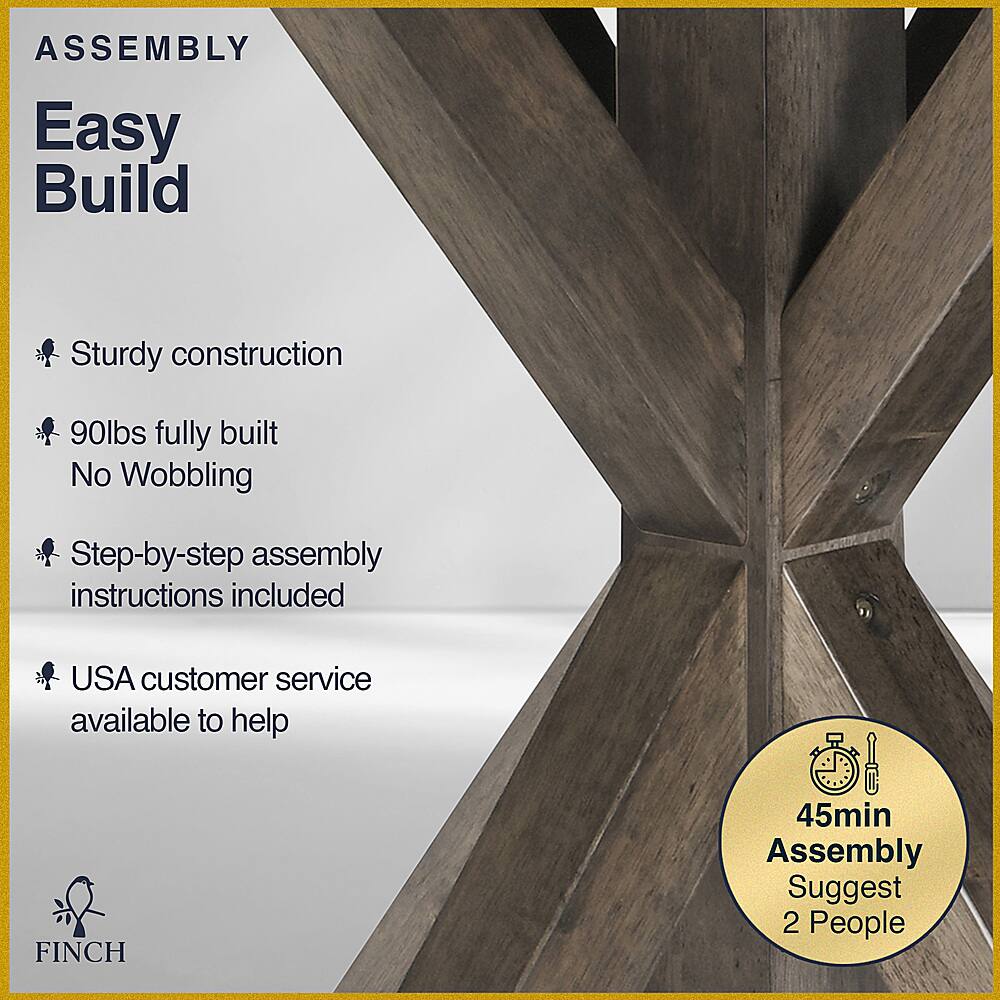 Customer Reviews: Finch Alfred Round Modern Farmhouse Rubberwood Table ...