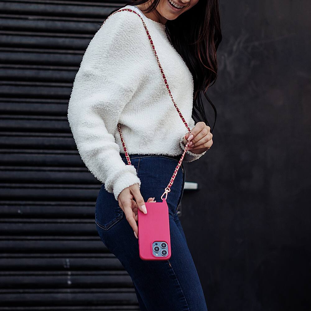 Bryten Monarch Detachable Navy Blue Crossbody Strap and Gold Chain, MagSafe Compatible ...