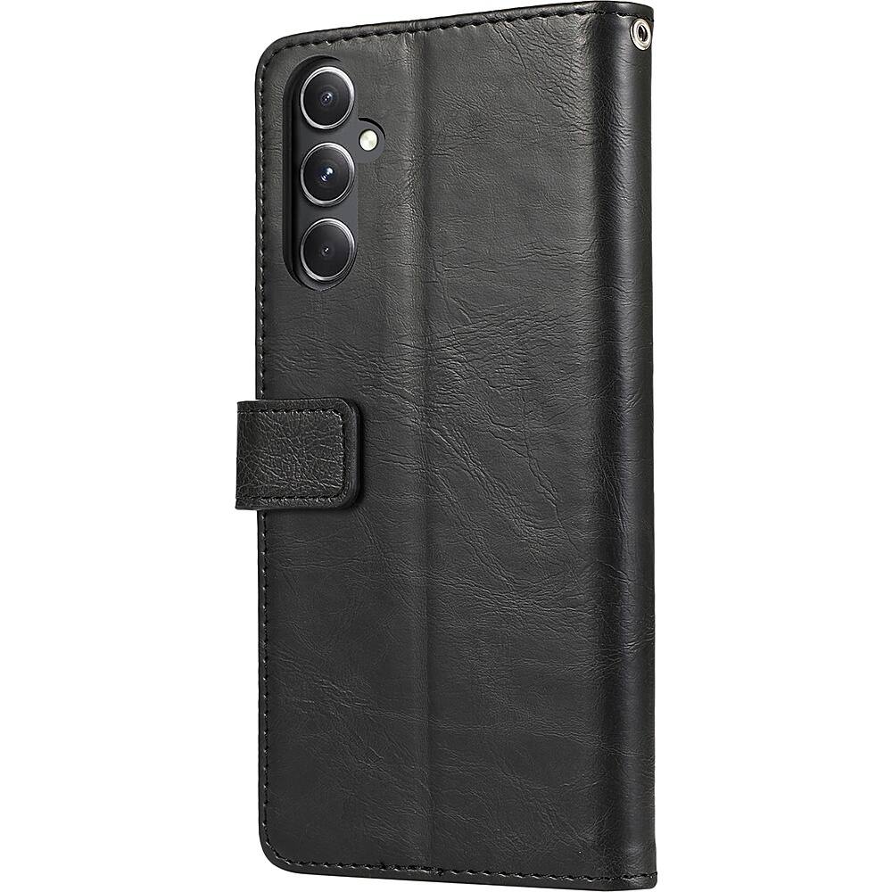 Saharacase Genuine Leather Folio Wallet Case For Samsung Galaxy S23 Fe - Black - Big Apple Buddy