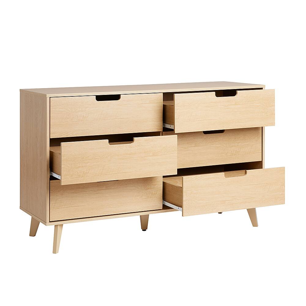 Best Buy: Walker Edison Simple Dresser with Six Cut Out Handles Riviera ...