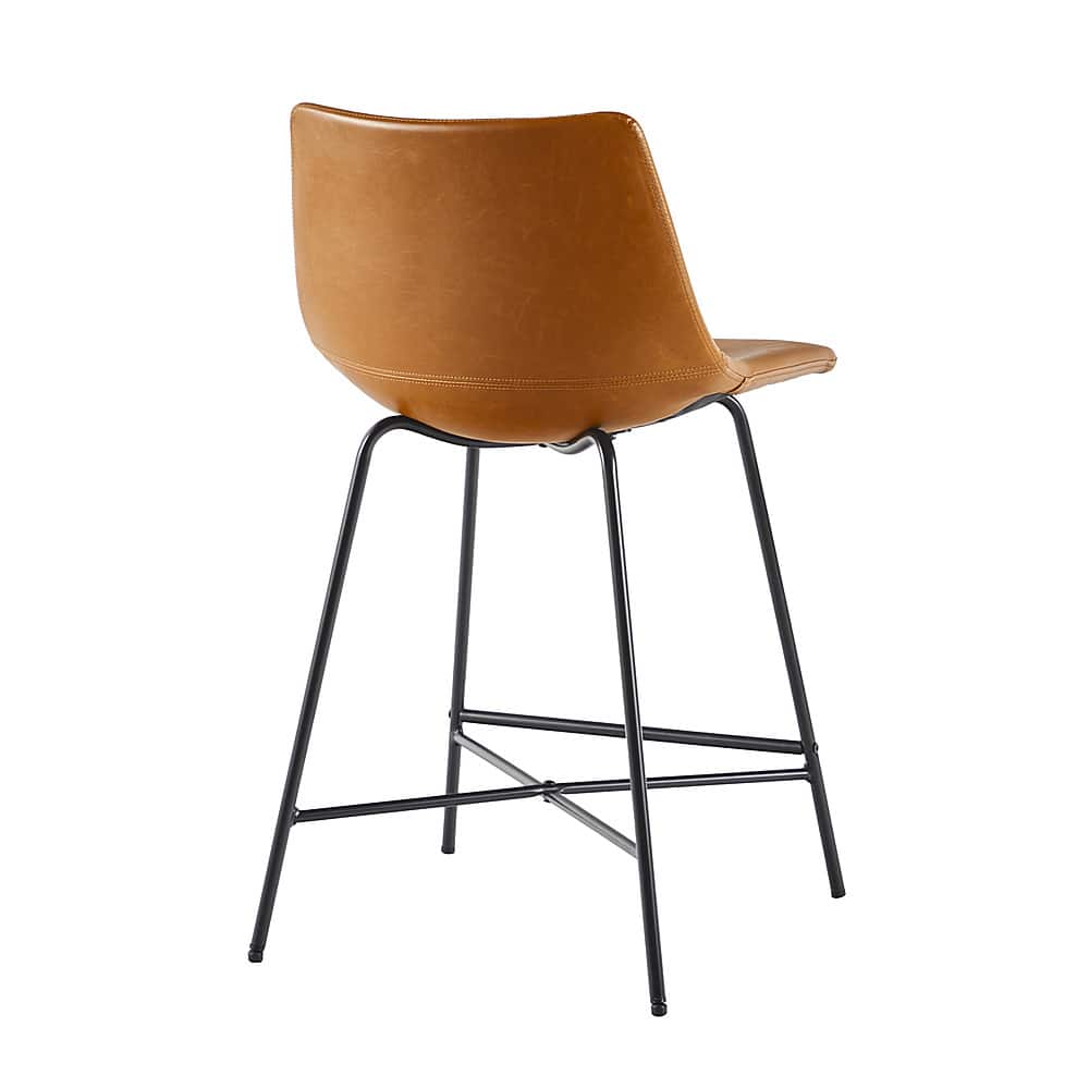 Best Buy: Walker Edison Modern X Base Upholstered Counter Stool (2 ...