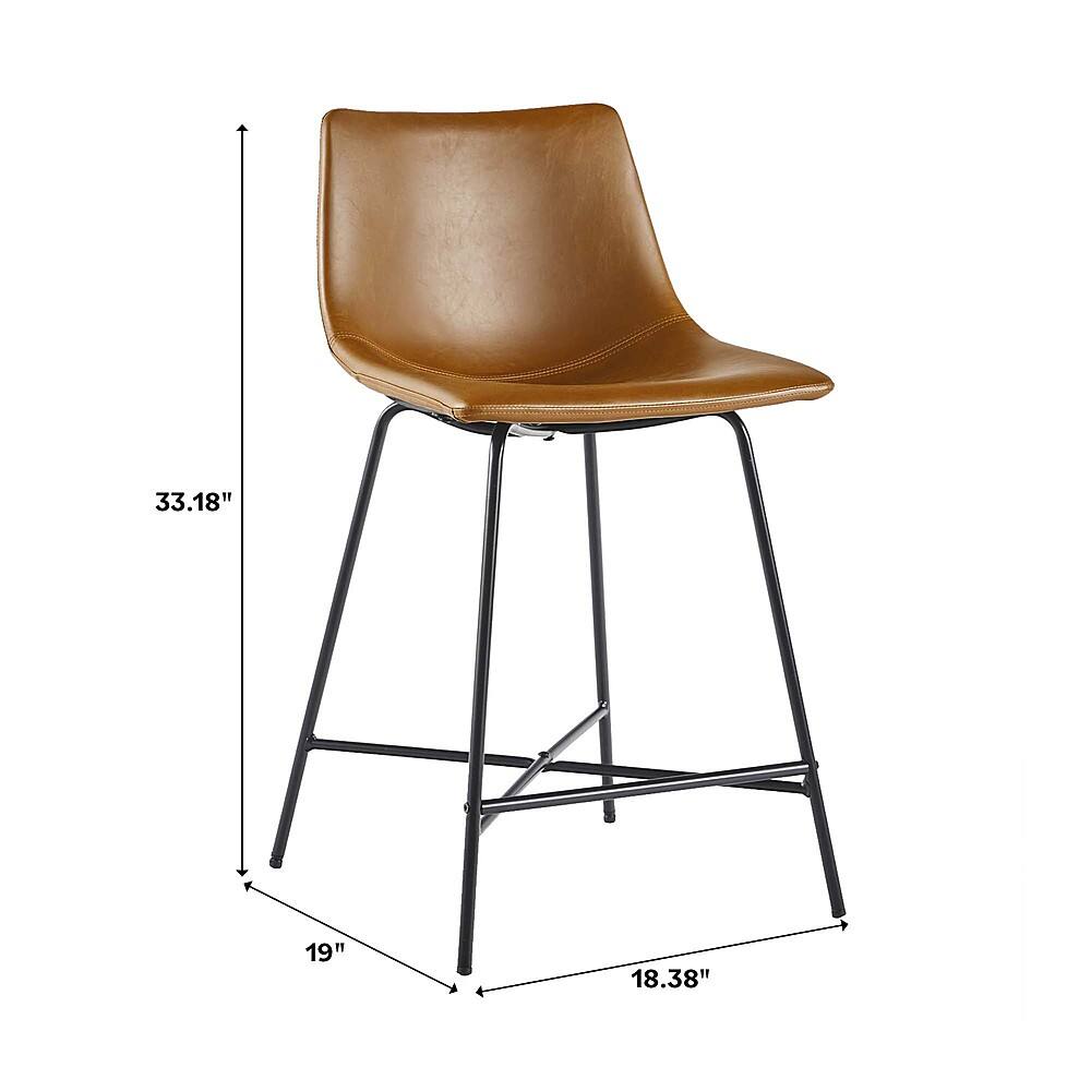 Best Buy: Walker Edison Modern X Base Upholstered Counter Stool (2 ...