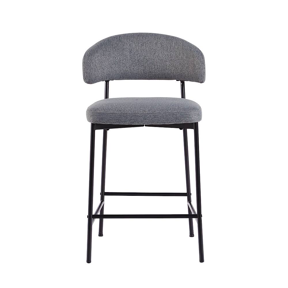 Walker Edison Modern Curved Back Counter Stool (2 Piece Set) Charcoal ...