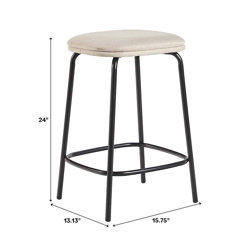 Best Buy: Walker Edison Modern Upholstered Seat Counter Stool (2-Piece ...