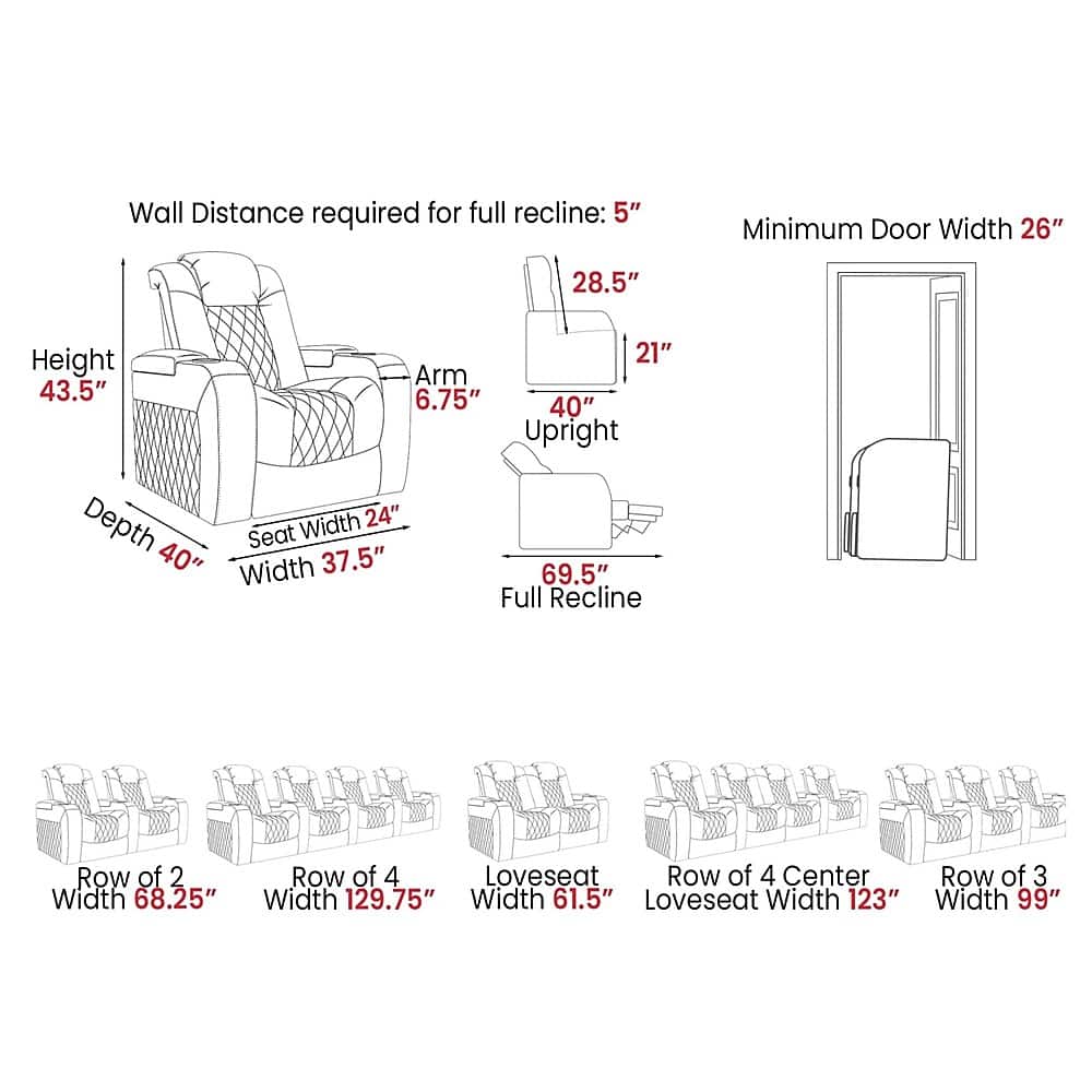 Valencia Theater Seating Valencia Tuscany Luxury Edition Row of 5 Semi ...