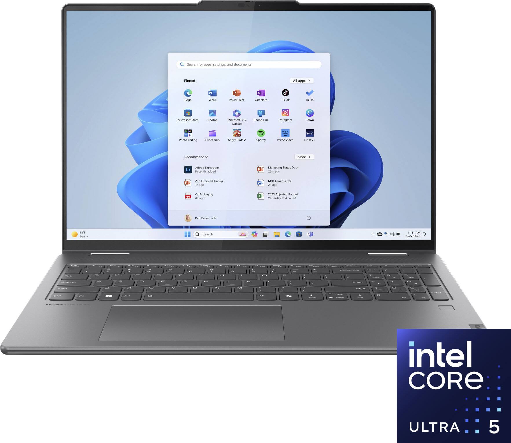 Lenovo Yoga 7i 2 in 1 16 2K Touchscreen Laptop Intel Core Ultra 5