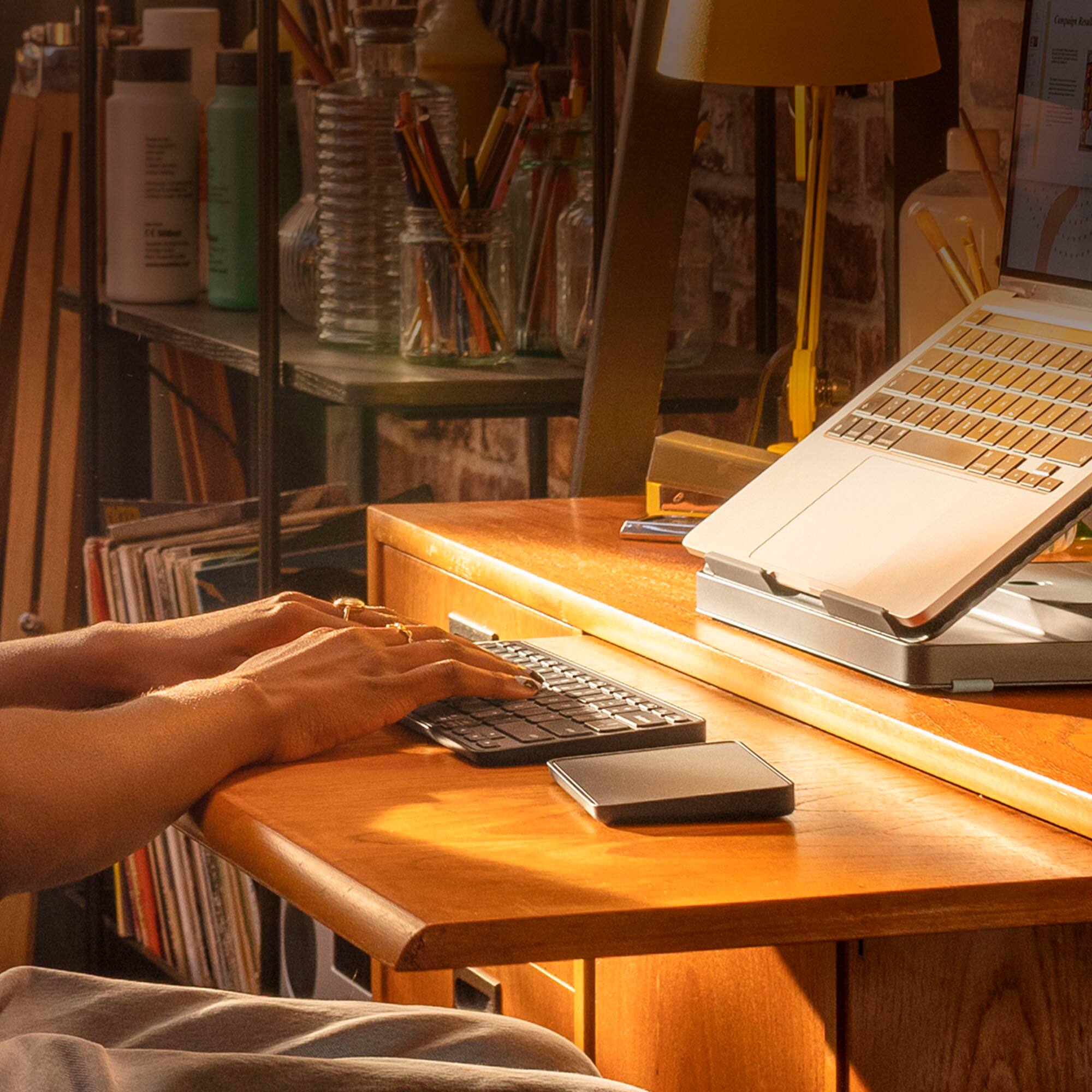 Customer Reviews: Logitech Casa Pop-Up Desk Work From Home Kit Compact ...