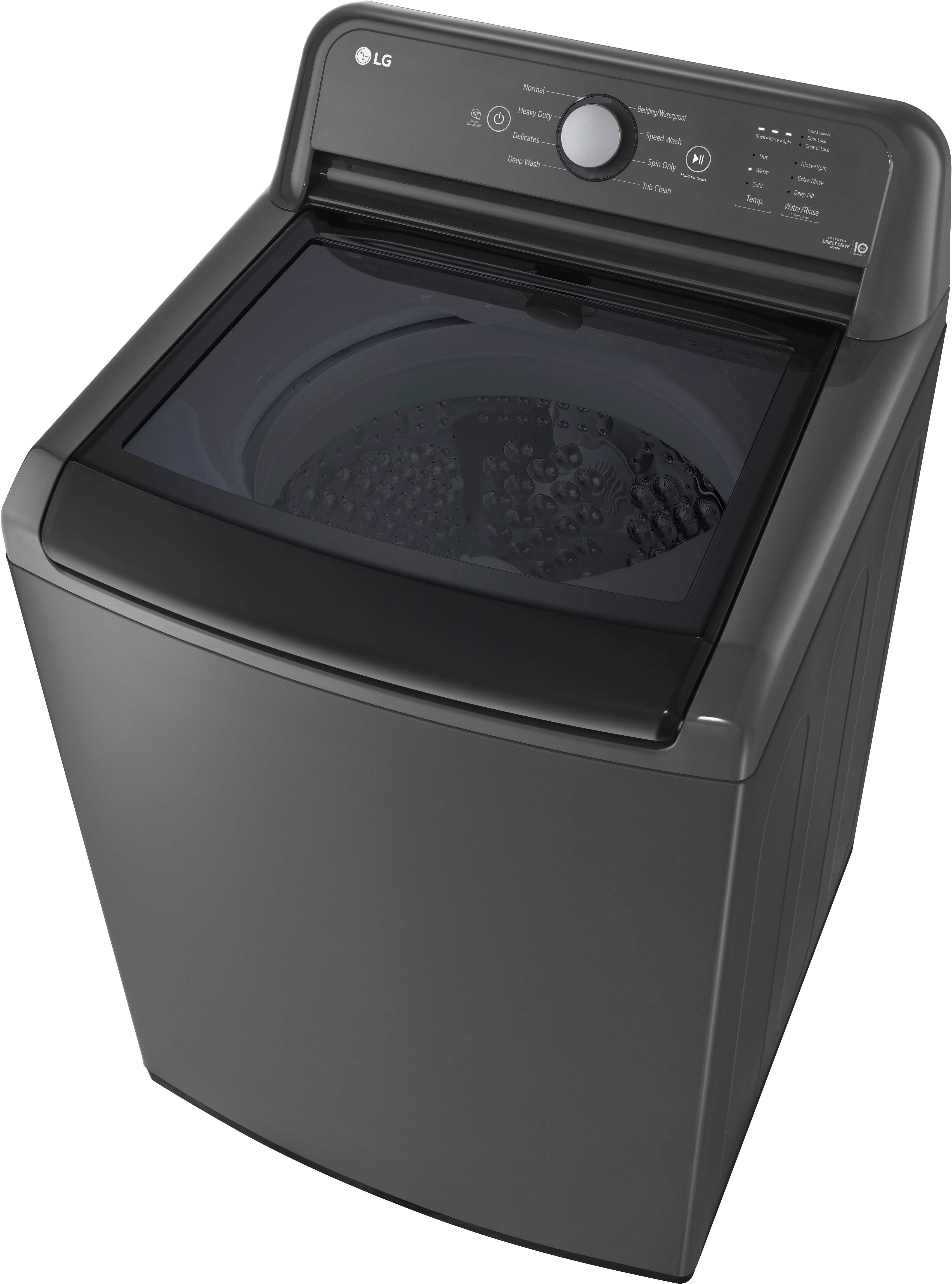LG 4.1 Cu. Ft. High Efficiency Top Load Washer with TurboDrum Technology Monochrome Grey ...