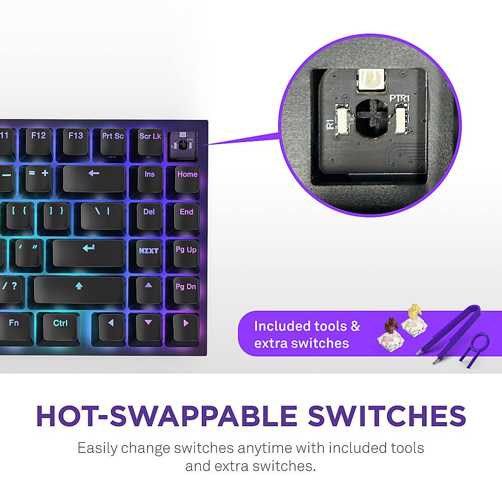 Customer Reviews: NZXT Function 2 MiniTKL Wired Optical Gaming Keyboard ...