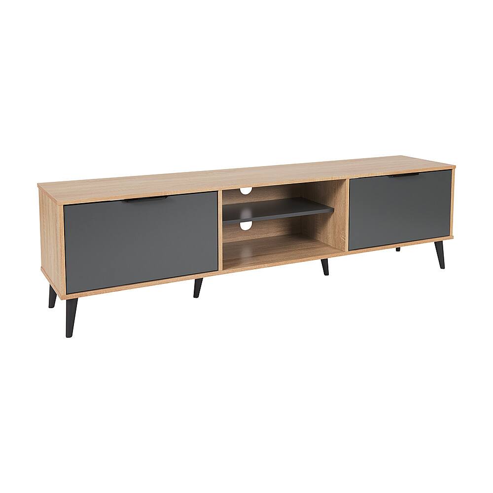 Best Buy: CorLiving TV Bench Open & Closed Storage, TVs up to 85" Light ...