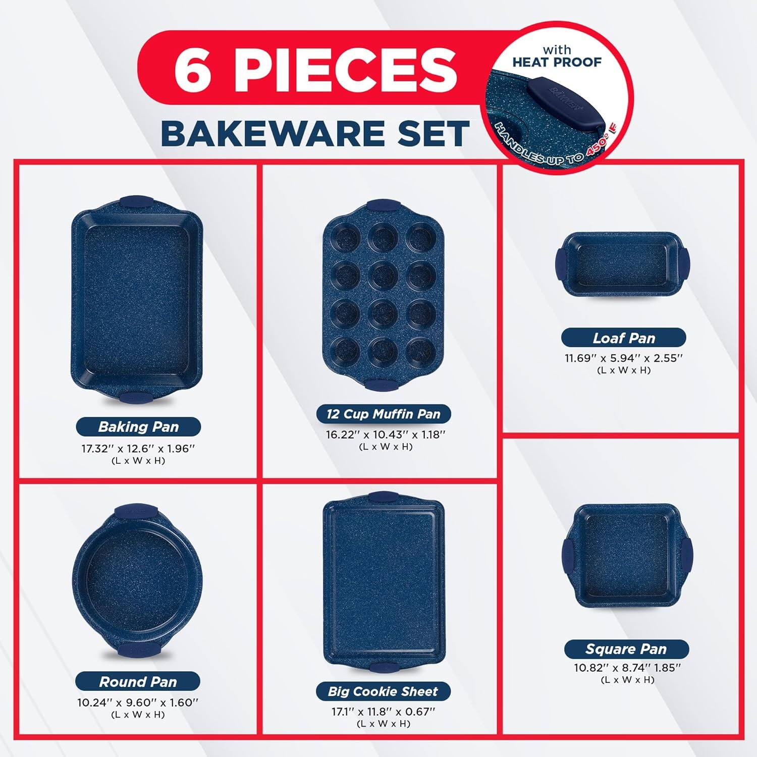 Bakken Swiss BAKKEN Kitchen Baking Pan Set Nonstick Coating, Carbon ...