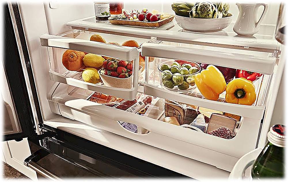 KitchenAid 20 Cu. Ft. French Door Counter Depth Refrigerator Black ...