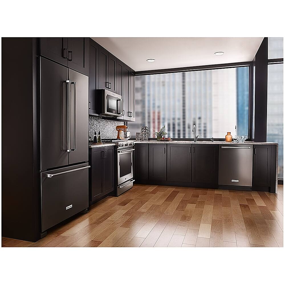 KitchenAid 20 Cu. Ft. French Door Counter Depth Refrigerator Black ...