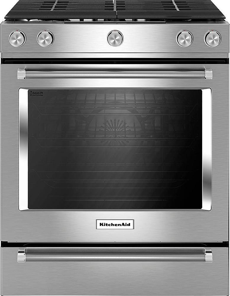 KitchenAid 5.8 Cu. Ft. Self Cleaning Slide In Gas Convection Range ...