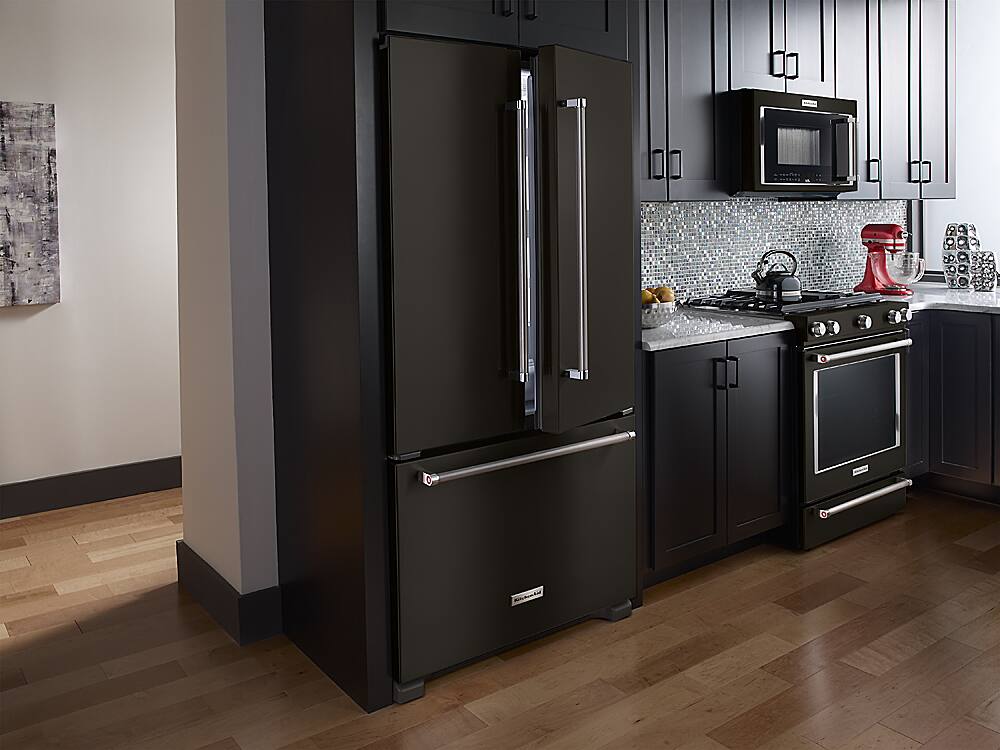 KitchenAid 5.8 Cu. Ft. Slide In Gas Convection Range Black Stainless ...