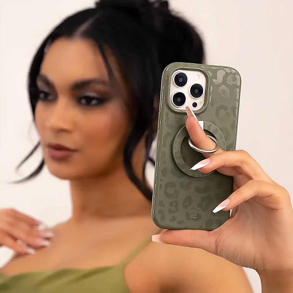 VELVET CAVIAR MagSafe Grip Ring for Most Cell Phones Olive Leopard ...