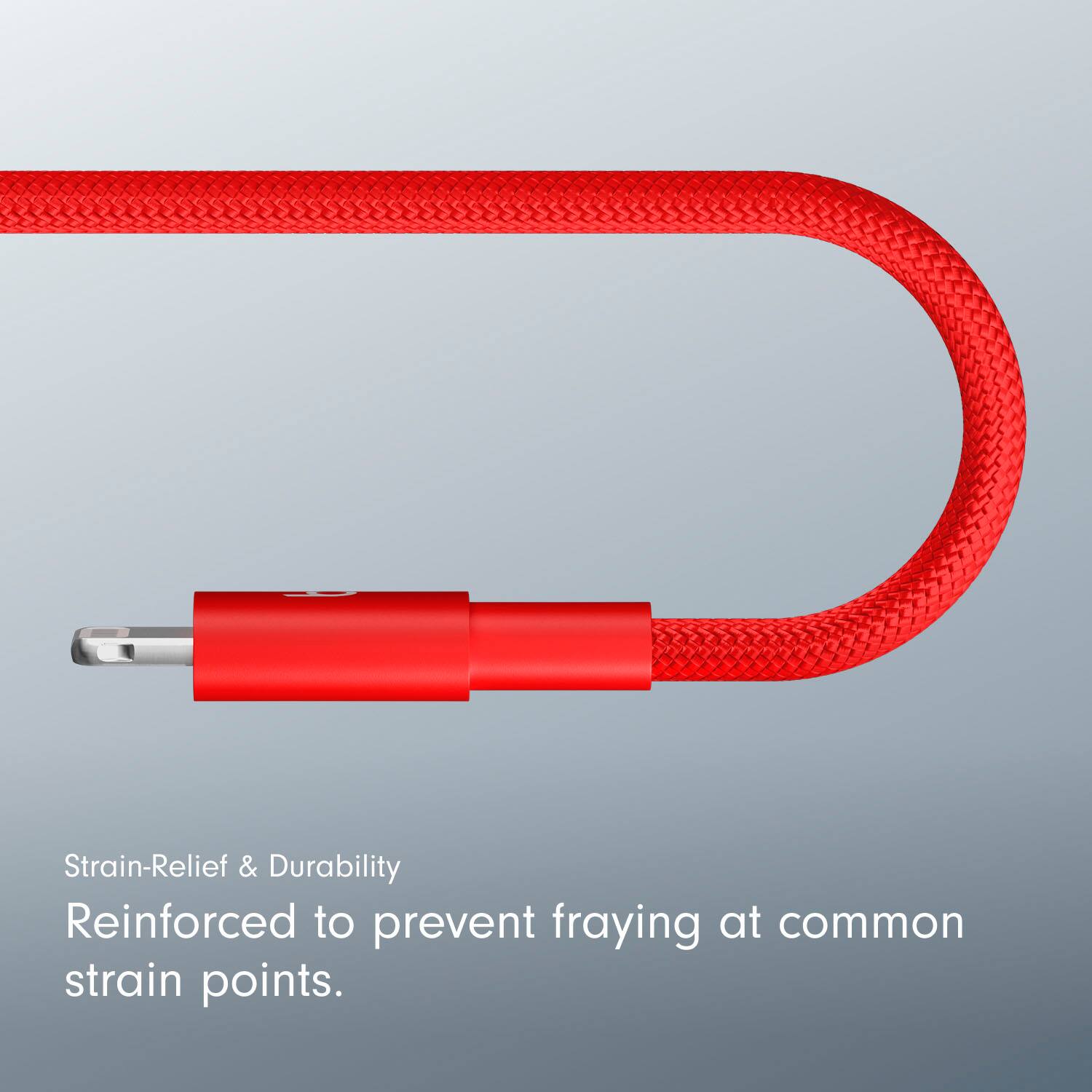 Beats 5' USB C to Lightning Woven Cable Rapid Red MFEH4LL/A - Best Buy
