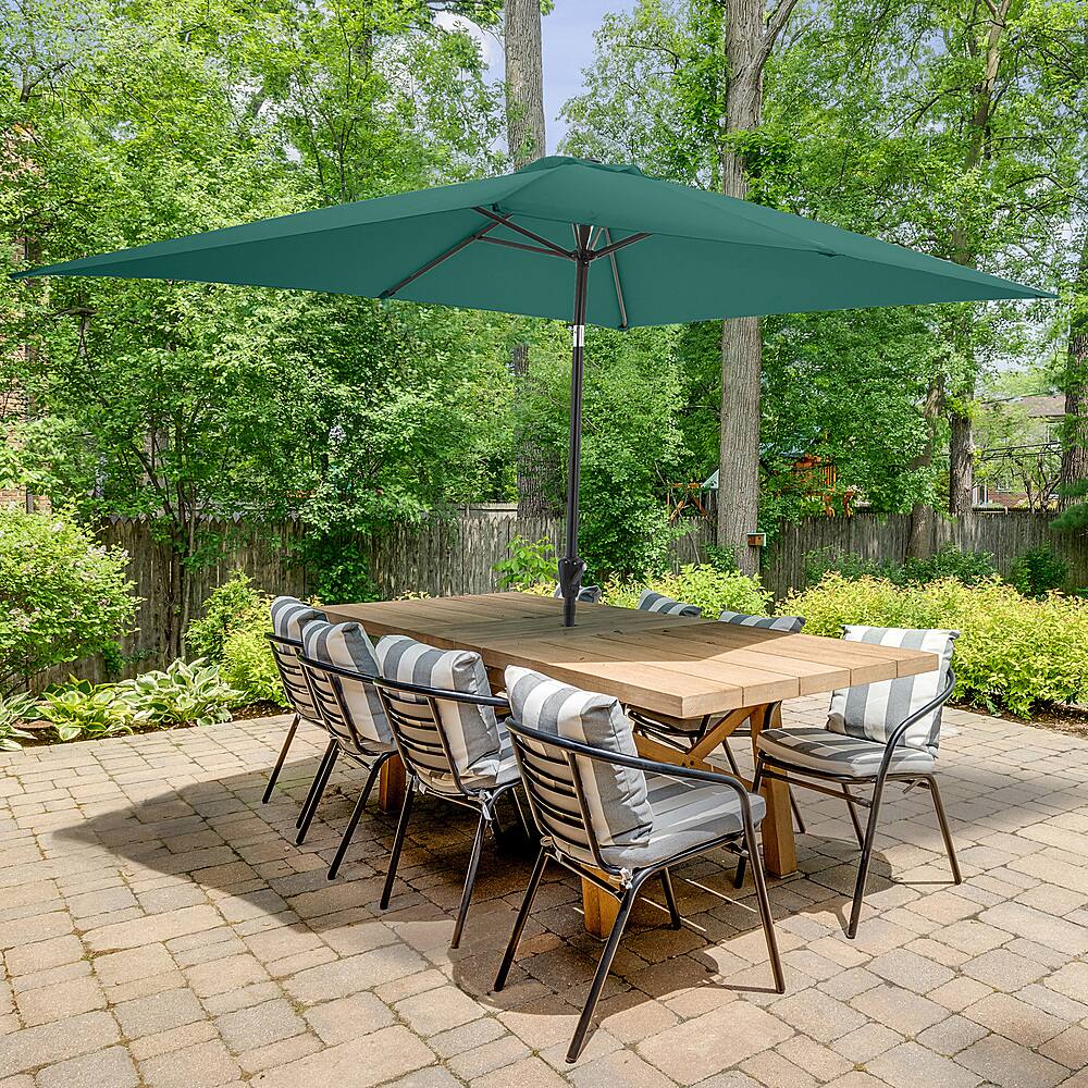 Customer Reviews: Pure Garden 10-Ft Rectangular Patio Umbrella Green 50 ...