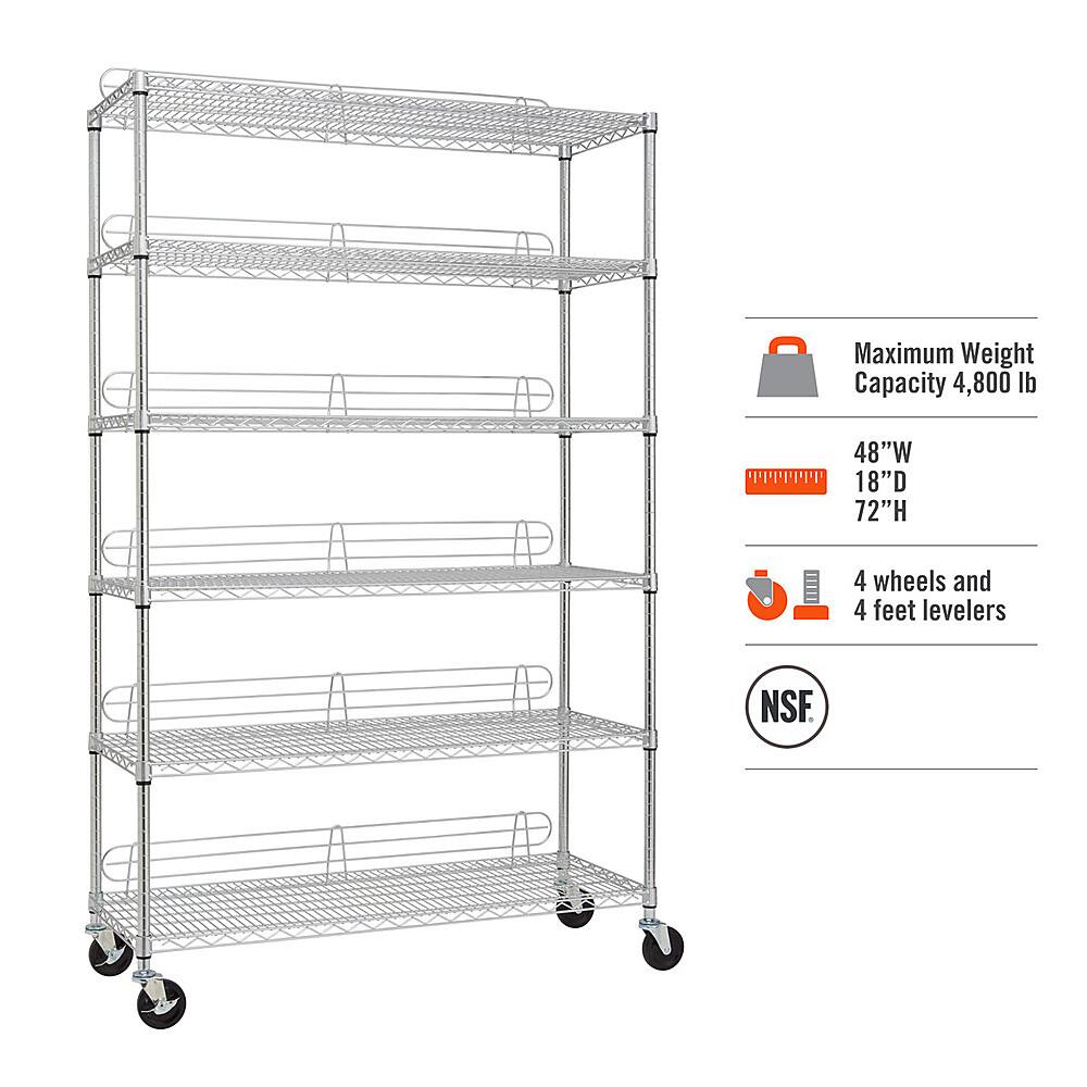 TRINITY EcoStorage 6 Tier 48x18x72 Commercial Wire Shelving NSF w ...