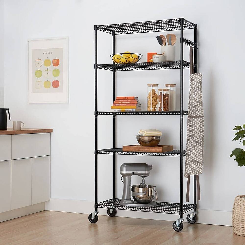 TRINITY 5 Tier 36x18x72 Commercial Wire Shelving NSF w/ Sidebar ...