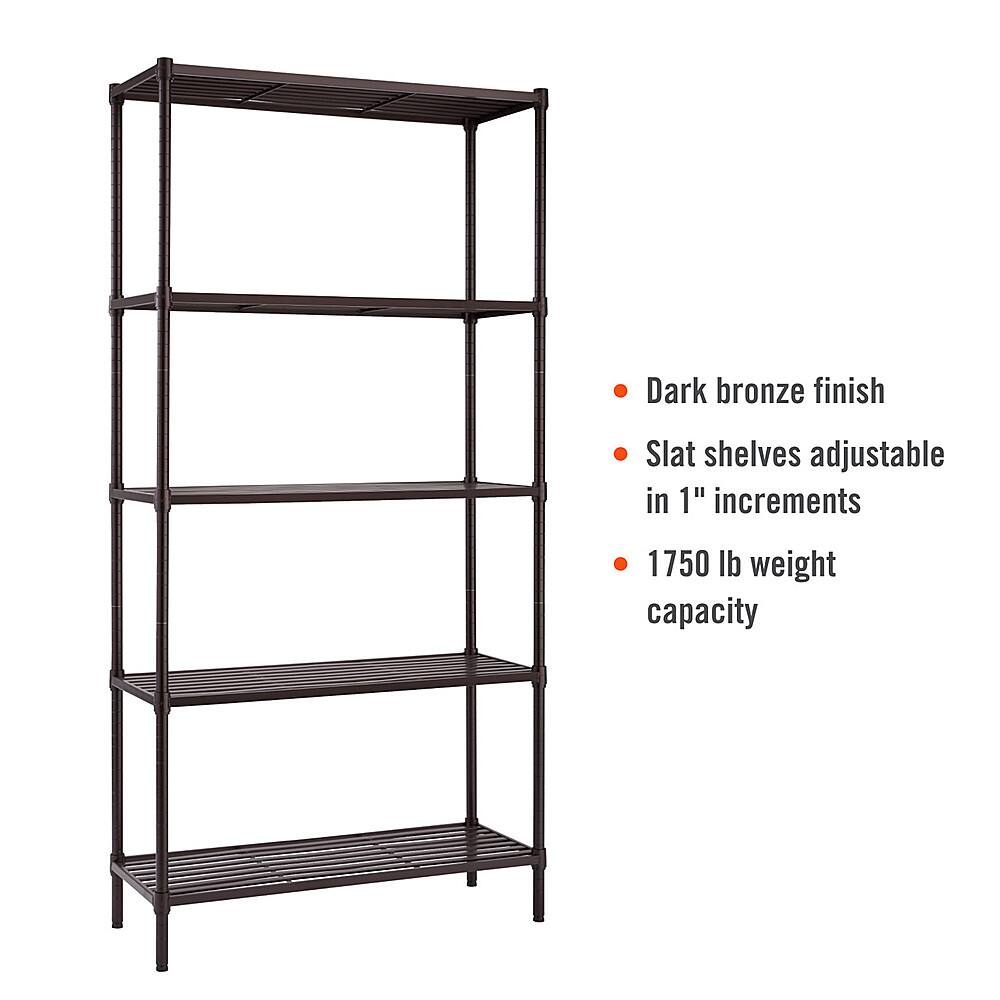TRINITY 5 Tier 36x14x72 Slat Shelving Dark Bronze Dark Bronze TBFPBR ...